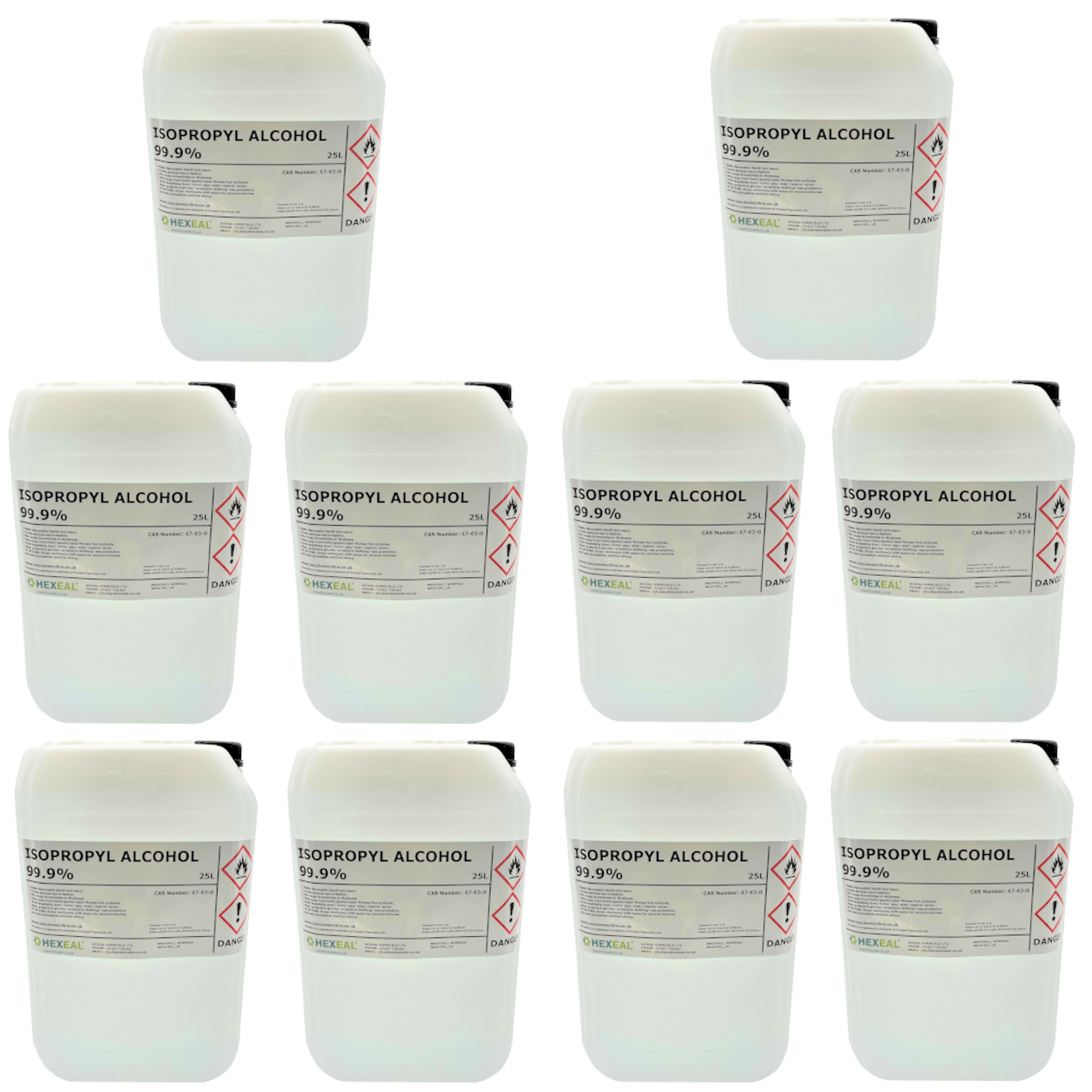 Hexeal 99.9% Isopropyl Alcohol 500ml – 250L IPA for Sanitising ...