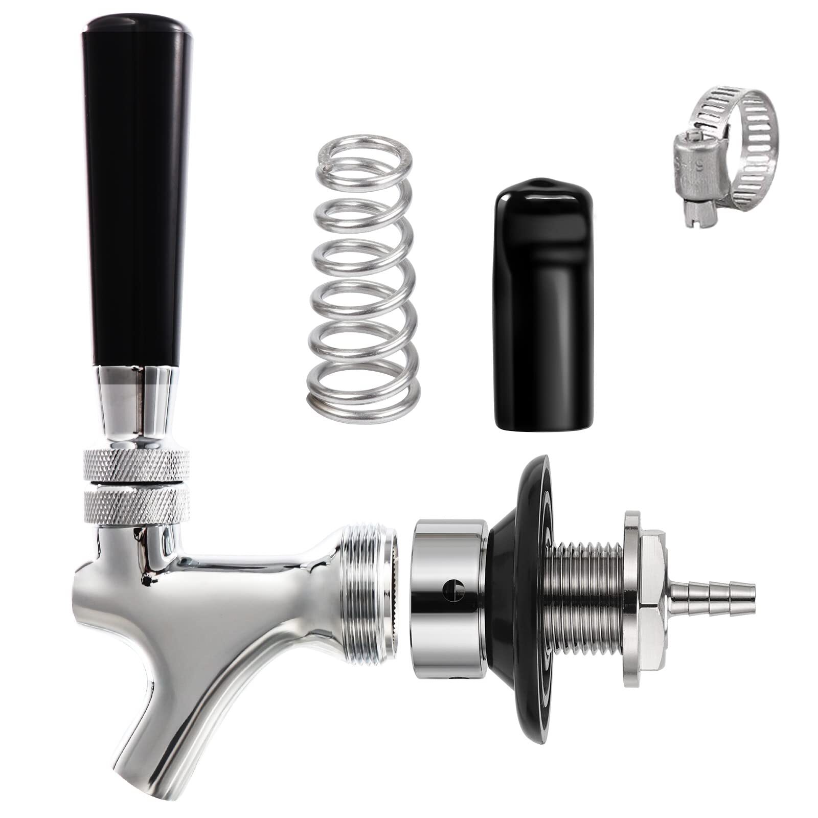 Beer Tap Faucet 2" Shank 1/4" Nipple Shank Draft Beer Faucet Kit Craft ...