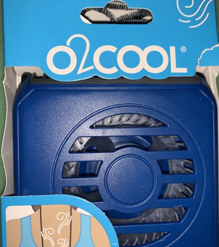 O2Cool • DELUXE PERSONAL NECKLACE FAN • Hands Free GRAY /BLUE Mini | eBay