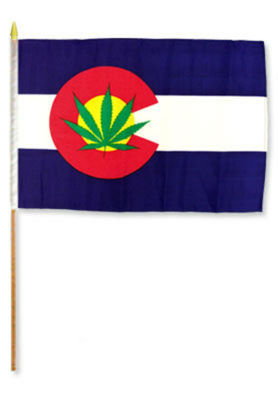 12x18 12"x18" Wholesale Lot of 3 State of Colorado Weed Stick Flag wood ...