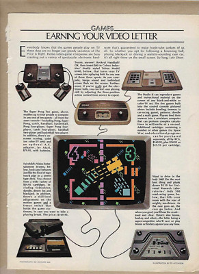 Video game console 1977 advertising page Super Pong Ten Coleco etc ...