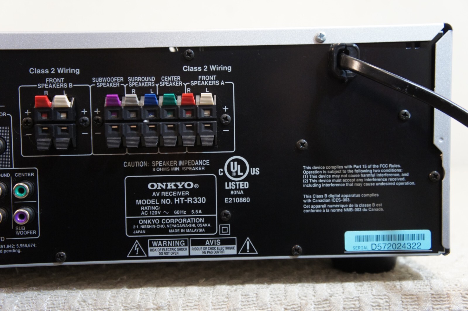 ONKYO HT-R330 A/V RECEIVER WITH EXTRA | eBay