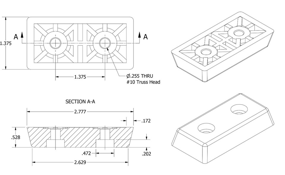 FOUR LARGE RECTANGULAR RECTANGLE RUBBER FEET FURNITURE TABLES DESKS | eBay