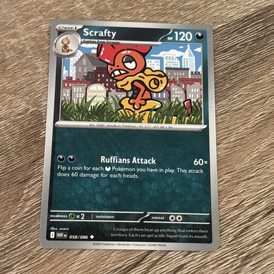 Scrafty White Flare 058/086 Pokémon Card 2025 | eBay