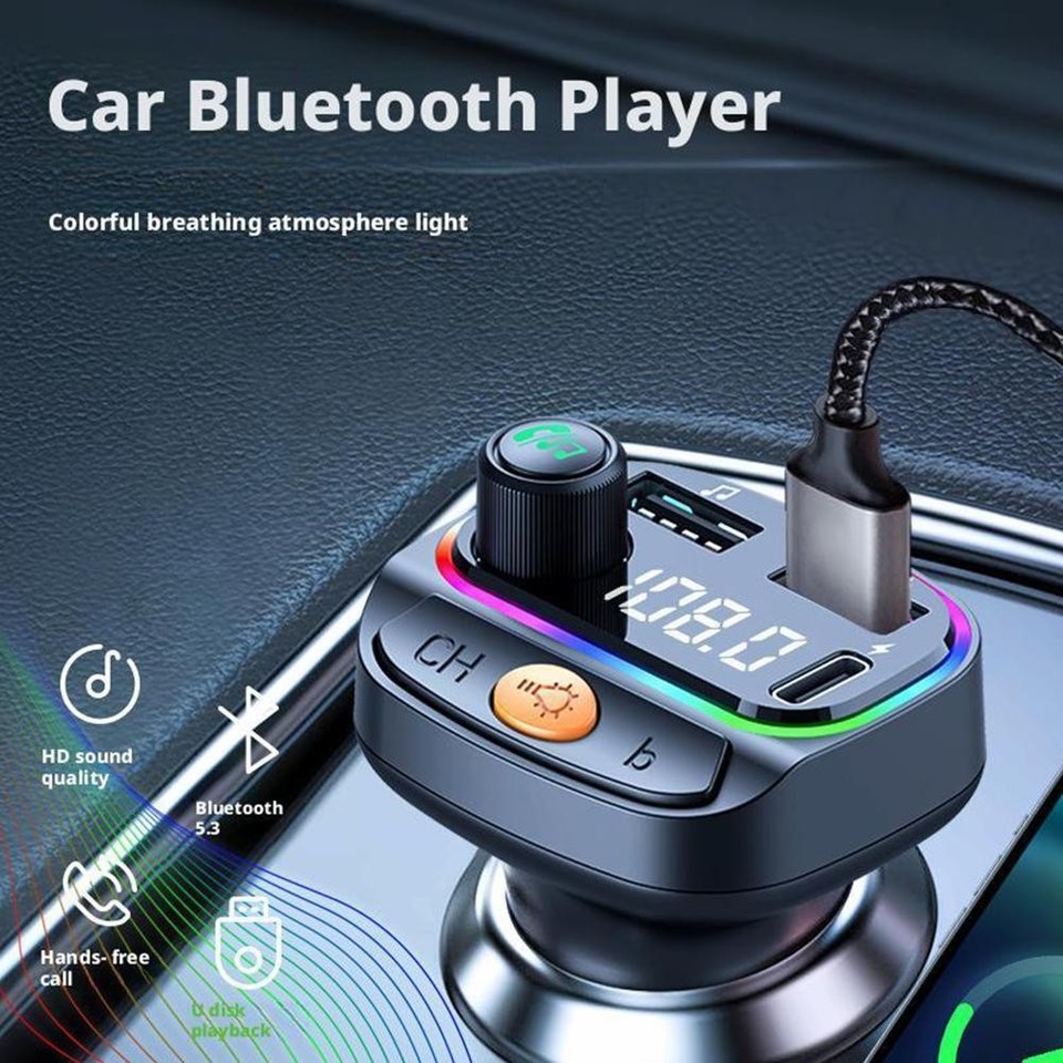 Car Bluetooth Player with Dual USB Charger and Colorful Atmosphere ...