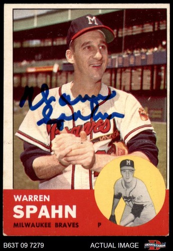 1963 Topps #320 Warren Spahn Braves HOF AUTO Signed | eBay
