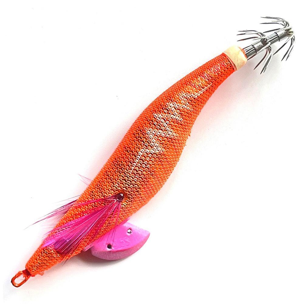 Luminous Fishing Lure Lifelike Wood Shrimp Squid Jig Hook Swimbait ...