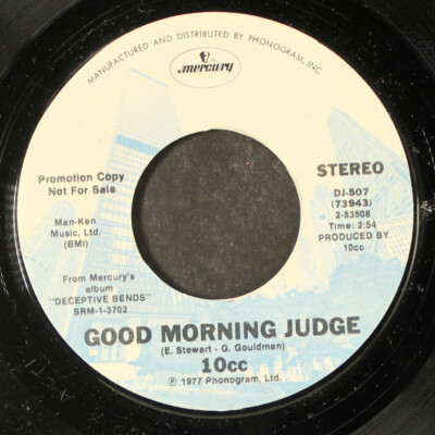 10CC: good morning judge MERCURY 7" Single 45 RPM | eBay