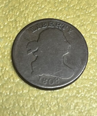 1808 HALF CENT VG - 216 YEAR-OLD Coin! Classic Head - Mintage - 400,000 ...