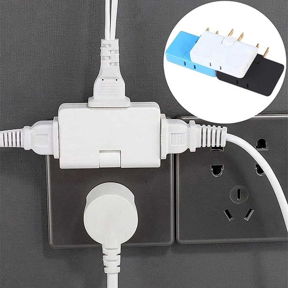 Flat Wall Outlet Extender 3-Way Outlet Extender - 180° Rotating Flat ...