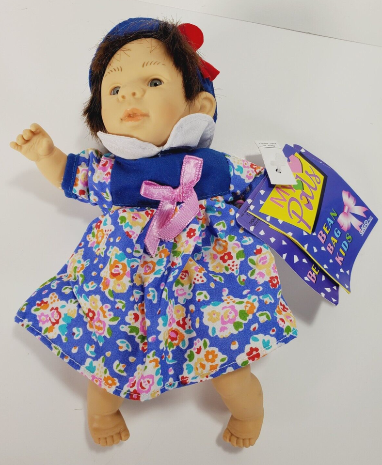 LOT 4 NEW Gi-Go GIGO Toys My Pals Bean Bag Kids Vinyl Baby Dolls 8" w ...