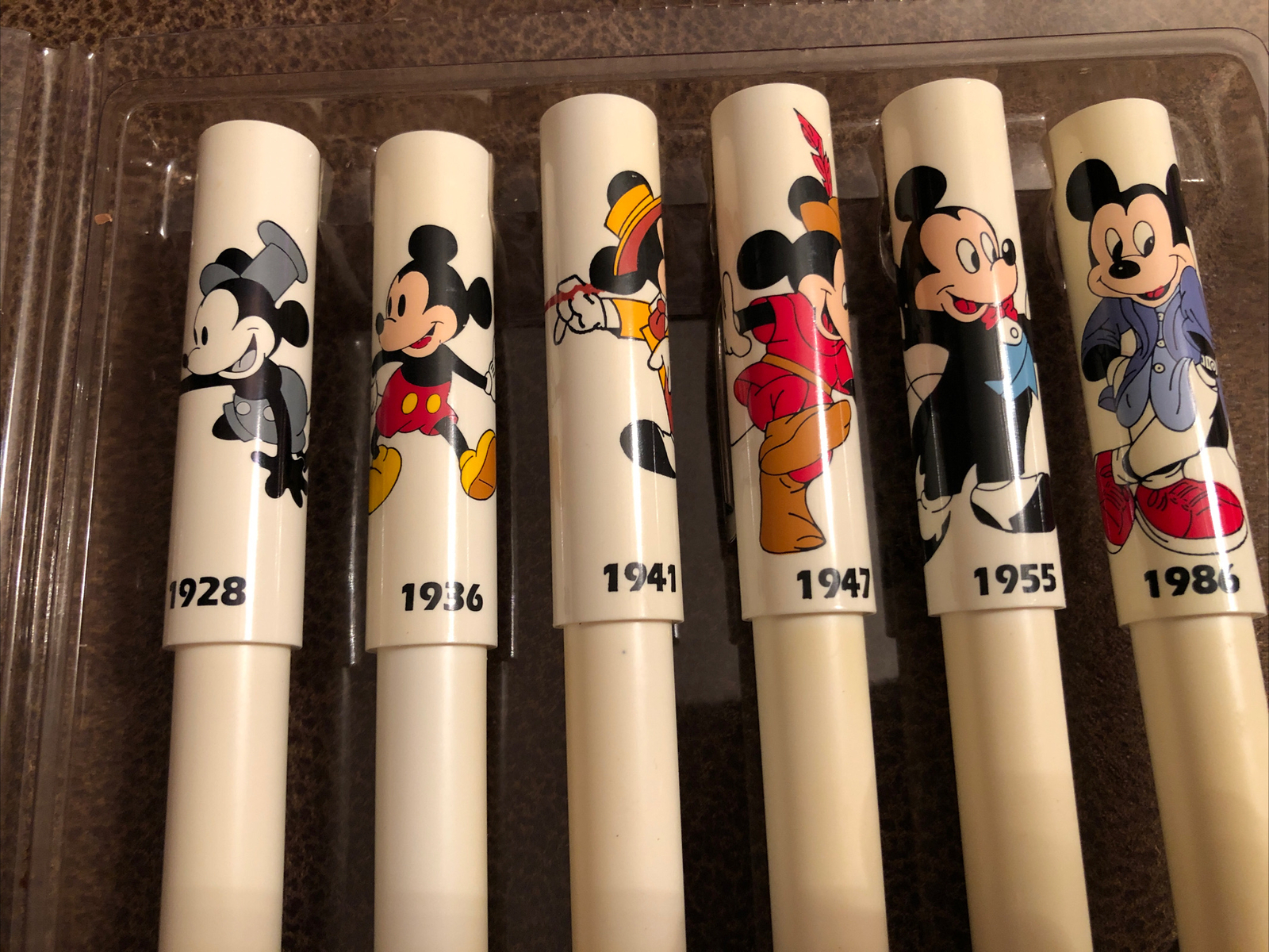 Set Of 6 Vintage DISNEY Mickey Mouse Pens / Markers 1928 - 1986 | eBay