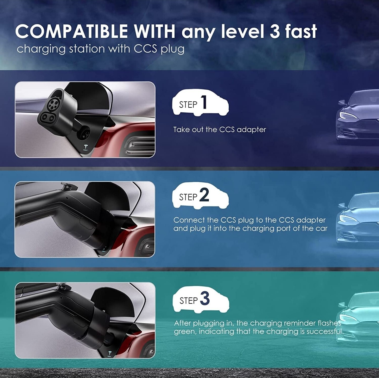 Tesla CCS Combo 1 Adapter CCS to Tesla For Model 3 Y X S 250KW Fast ...