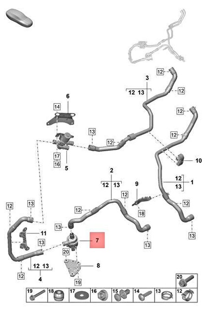 Genuine PORSCHE Panamera 971 Additional Coolant Pump 9A7121601B for ...