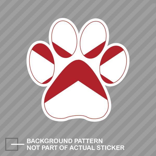 Alabama State Shaped Paw Print Sticker Die Cut Decal Dog Cat Pet Puppy ...