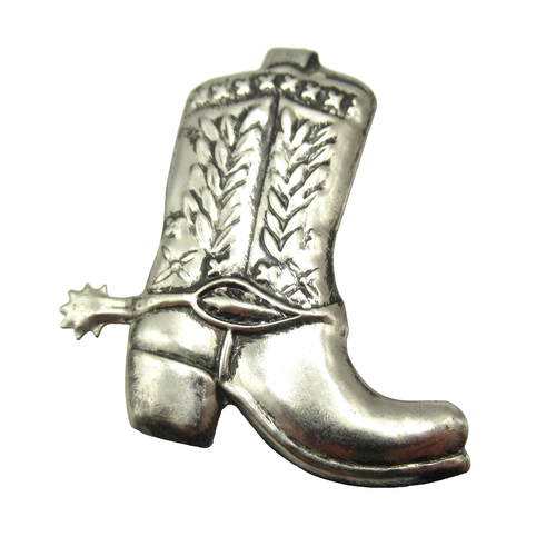 Tin Cowboy Boot Silver Tone Brooch Pin Japan | eBay