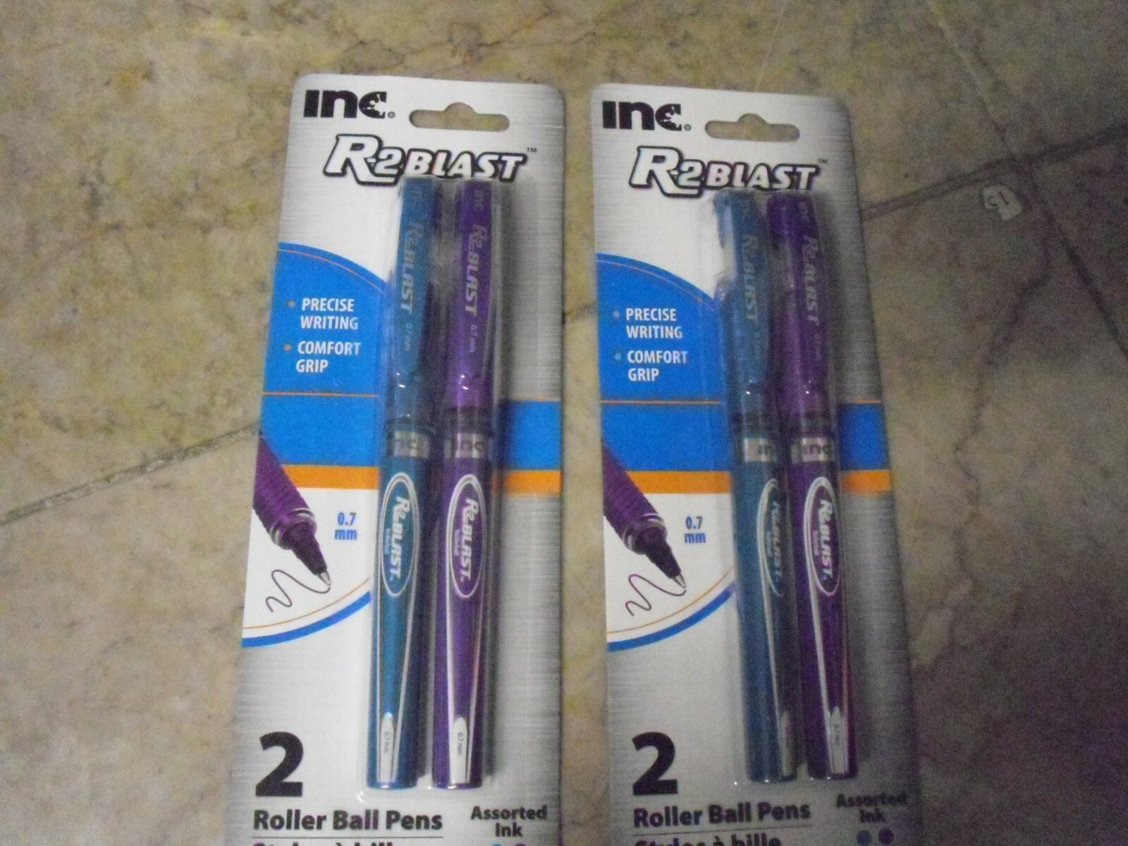 New 2 X 2 counts Inc. R-2 Blast Roller Ball Pens Assorted Color Blue ...