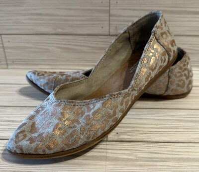 Toms Jutti Rose Gold Metallic Cheetah Ballet Flats Size 7.5 | eBay