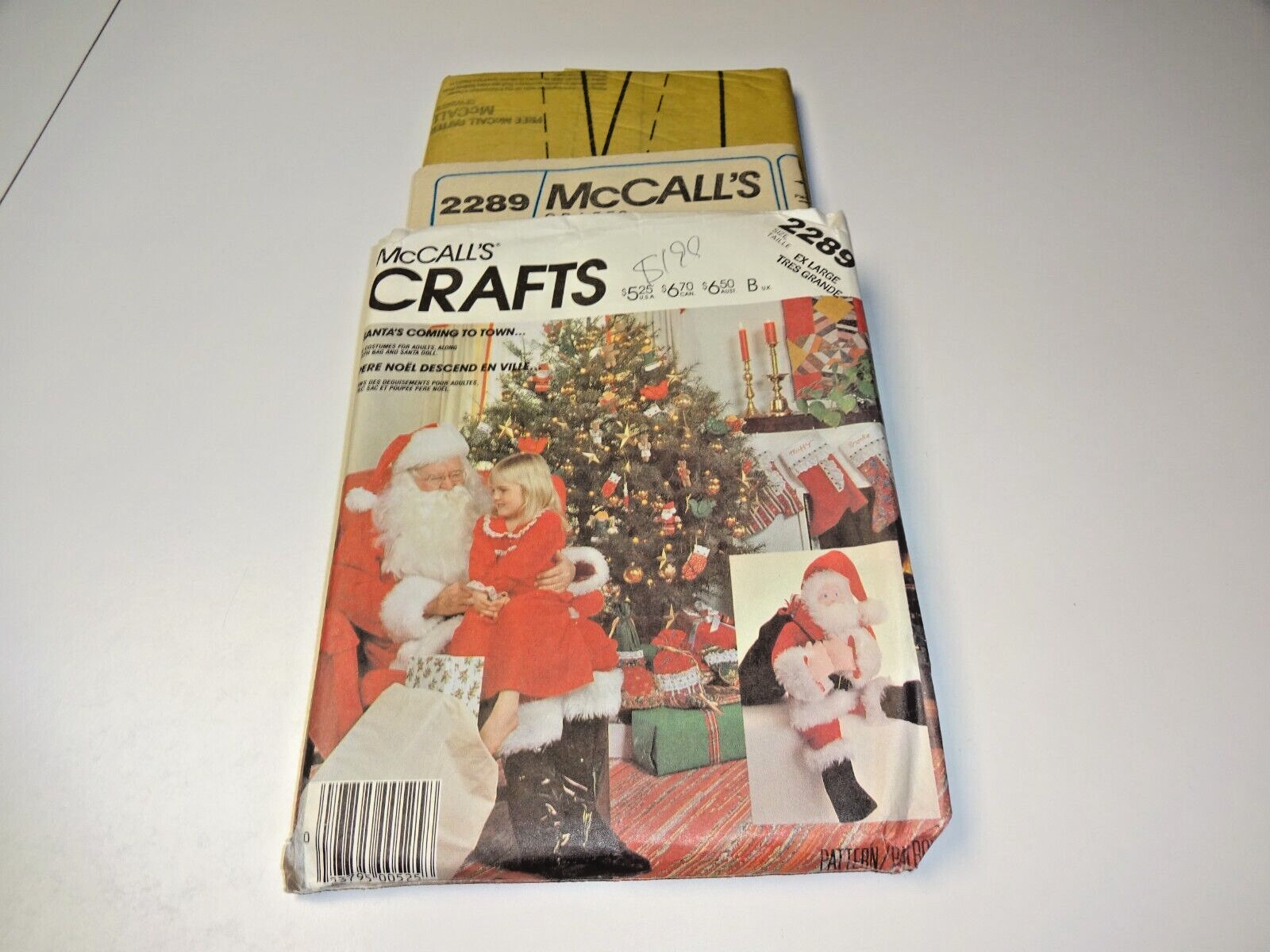 Uncut Vintage McCall's 2289 Santa Costume Bag & 25" Doll Size EX Large ...