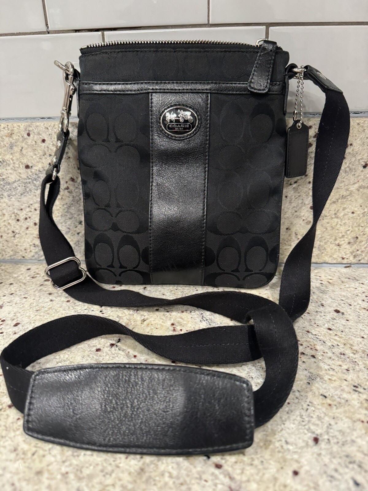 Coach Signature Black/Gray Jacquard With Black Stripe… - Gem