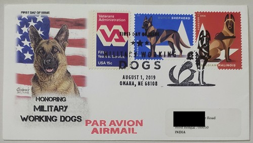 Military Working Dogs FDC Postally Used to India 2019 | eBay