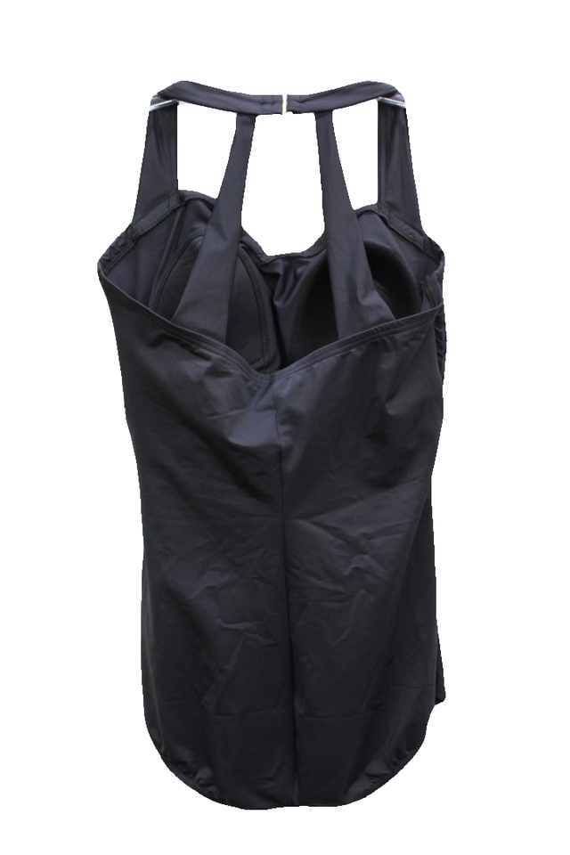 Miraclesuit BLACK Shirred Halter T-Back One Piece Swimsuit, US 16DD ...