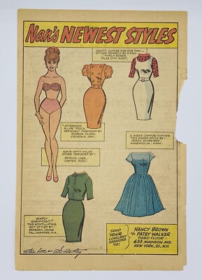 Vintage Comic Book Paper Doll Uncut Stan Lee Patsy Nan's Newest Styles ...