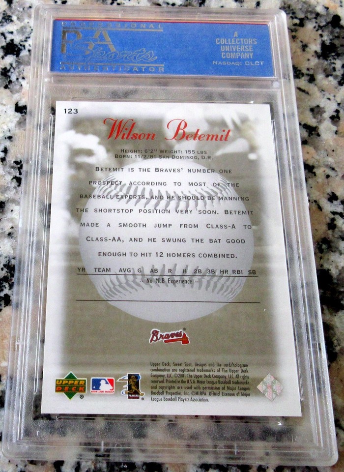 WILSON BETEMIT 2001 UD Sweet Spot Rookie Card RC /1500 PSA 10 GEM MINT ...