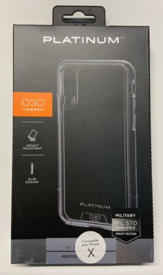 NEW Platinum D30 Protective Slim CLEAR Phone Case for Apple iPhone XS X ...