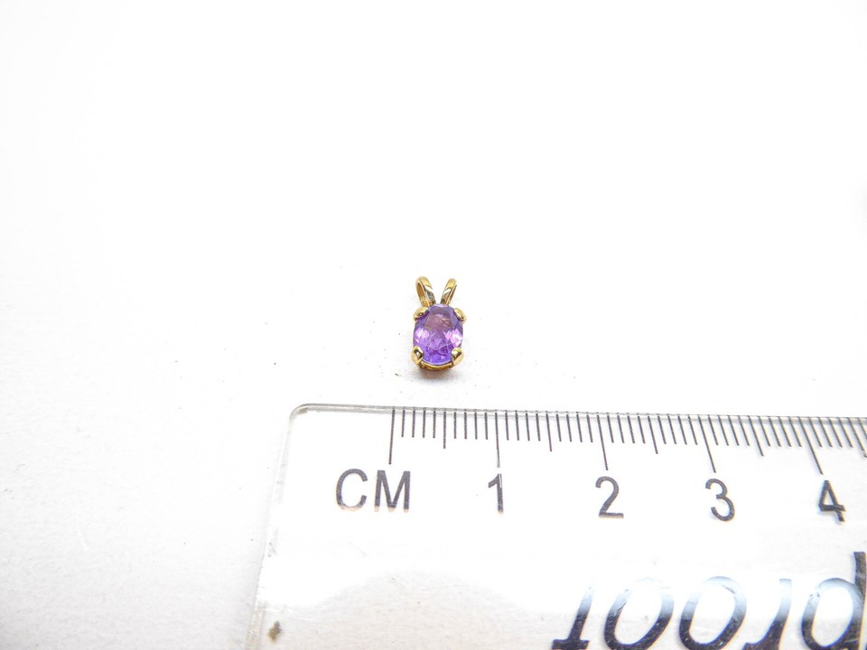 9ct Gold Amethyst Pendant Oval Small NEW Yellow Gold with gift box ...