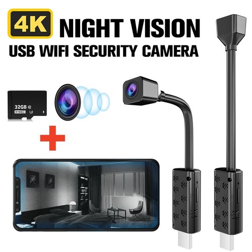 USB Charger Recorder Mini Camera 4K Nanny Cam Security Cam Motion ...