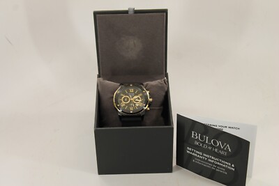 Bulova Marine Star 98B278 Men's Quartz Watch Black Dial Black Silicon ...