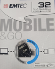 2 IN 1 FLASH DRIVE Emtec ECMMD32GT252B 32 GB USB 2.0 T250B Micro-USB ...