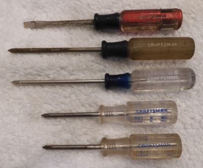 Vintage Craftsman Professional Small SCREWDRIVERS USA 4x phillips 1x ...
