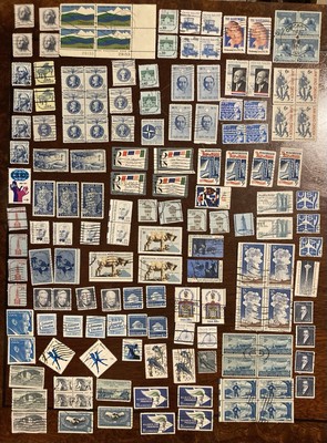 US Stamp Lot—Blue Stamps, Great for Crafts (140+) | eBay