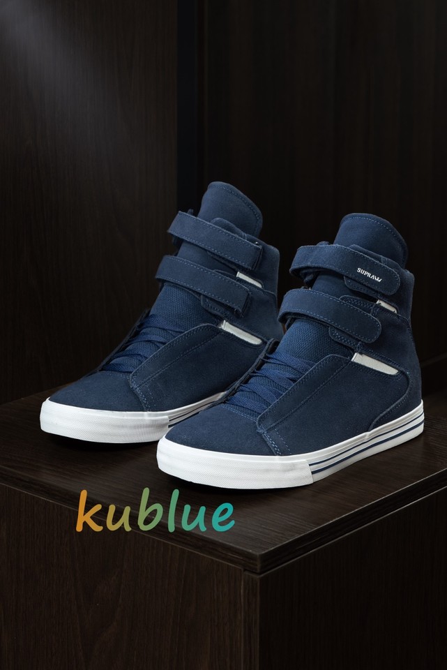 Supra Men's Tk Society Blue Suede High Top Retro Skate Unisex Casual Shoes | eBay