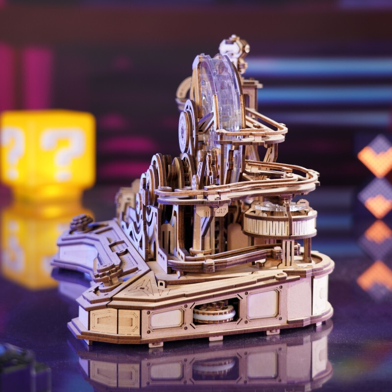 ROKR Pinball Model Gear Ball Challenge 3D Wooden Puzzle Model Kits DIY ...