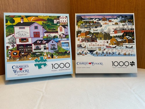 Charles Wysocki 1000 Piece Puzzles Buffalo Complete With Posters lot of 2 | eBay