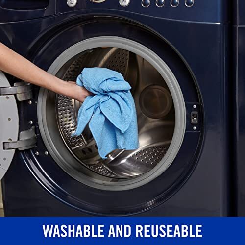 Quickie Microfiber Cleaning Cloth 14 X 14 in. Blue 24 Pack Washable and ...