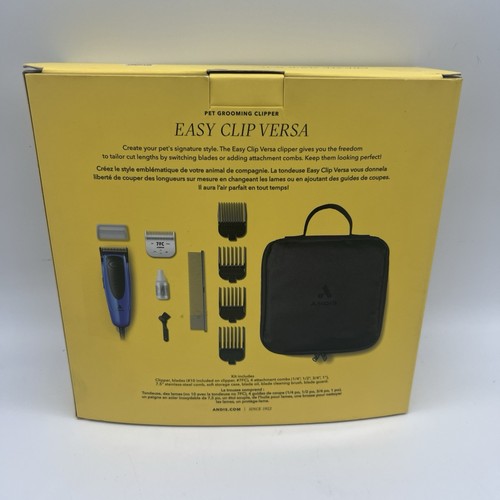 New ANDIS Easy Clip Versa Pet Grooming Clipper Complete Kit Stainless ...