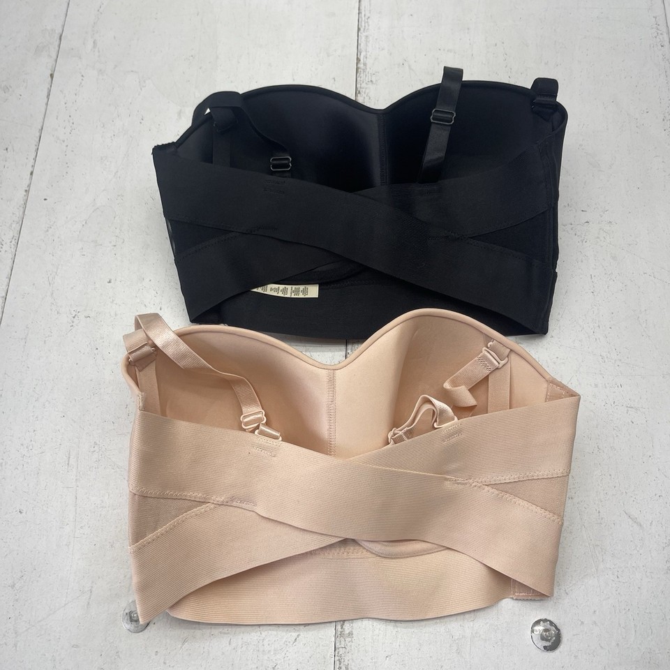 Rhonda Shear 2 Pack Black & Pink Molded Cup Convertible Stapless Bra ...