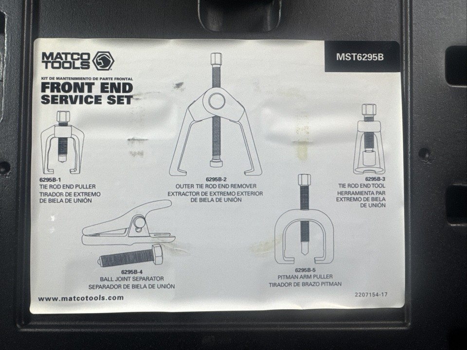Matco Tools Front End Service Set - MST6295B | eBay