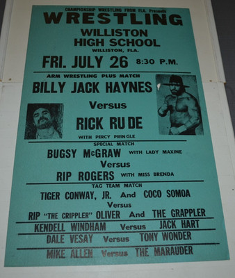vintage 7-26- 1985 Ravishing Rick Rude Cardboard Wrestling Poster WWE ...