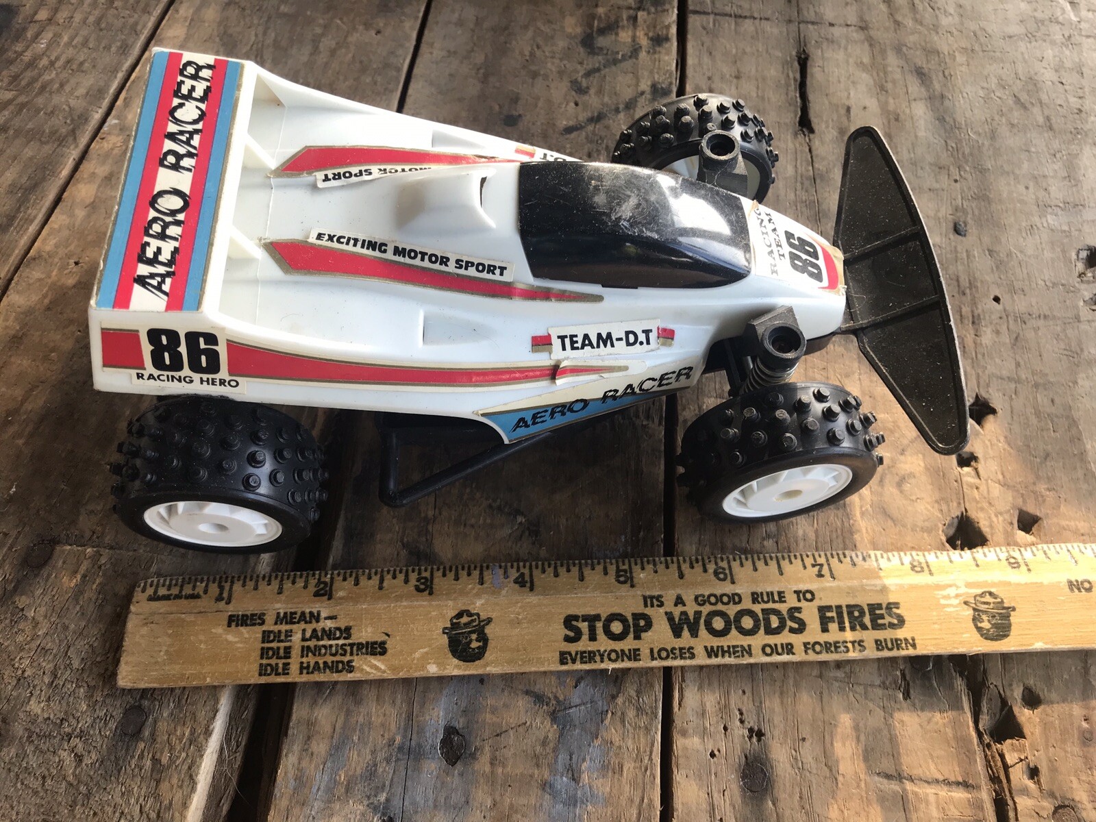 Vintage Plastic Racing Car Aero Racer White #86 Racing Hero | eBay