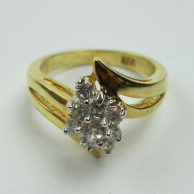 RSC Ring Gold Tone Clustered Geometric Design Clear Stones Size 8 | eBay