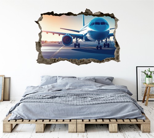 Commercial Plane Wall Decal 3D AI Graphic Art Sticker Decor Airline ...