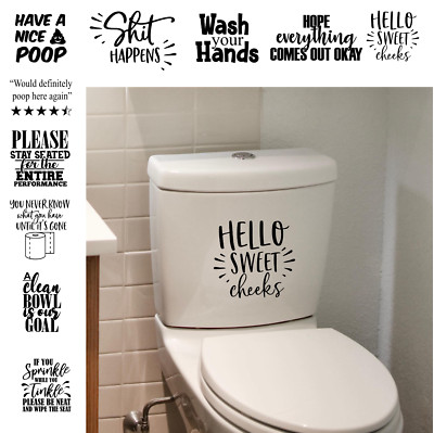 Funny Toilet Stickers Bathroom Quotes Sticker Toilet Seat Wall Tile ...