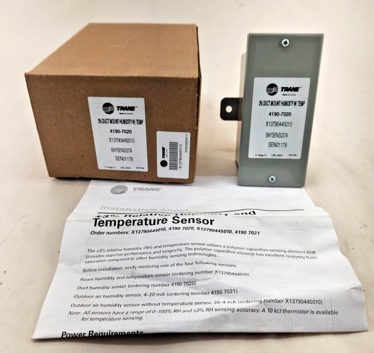Trane 4190-7020 3 Humidity Temperature Sensor X13790445010 Baysens037a ...