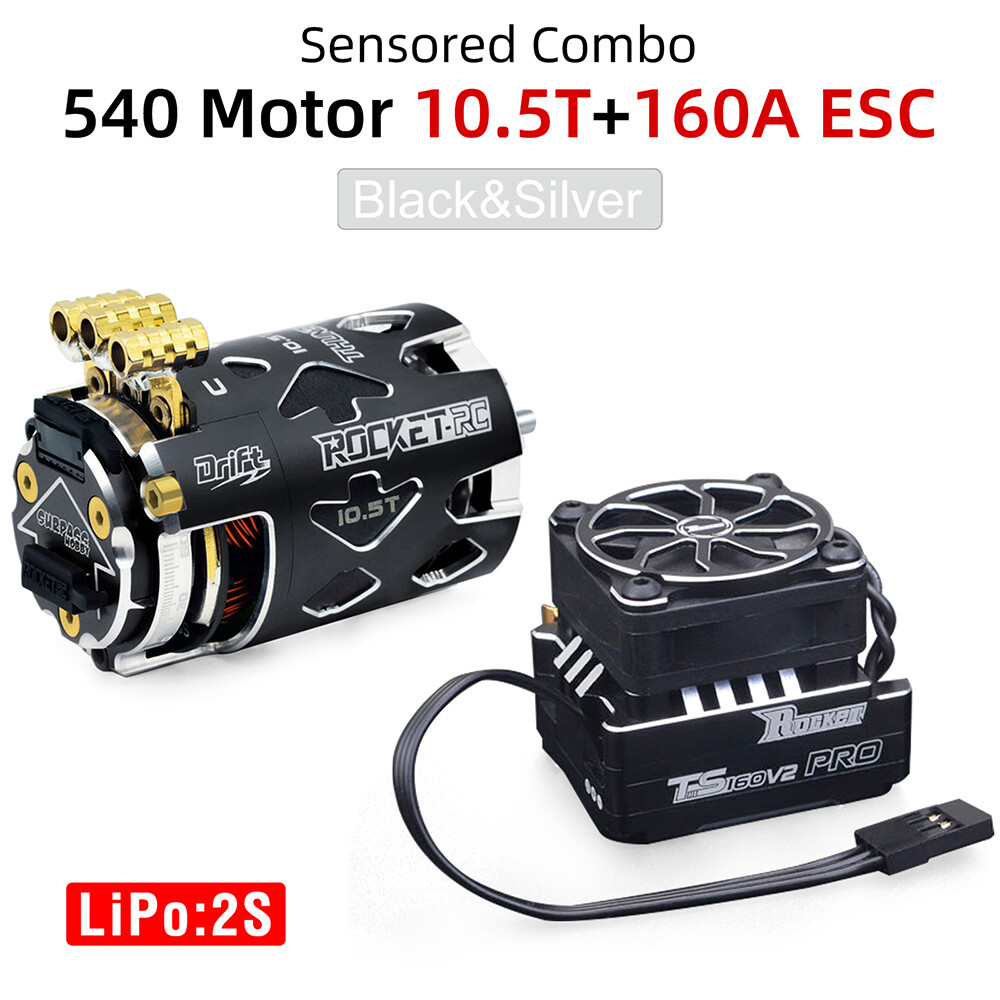 Rocket-RC 540 Sensored Brushless Motor 160A ESC Combo for 1/10 RC Car ...