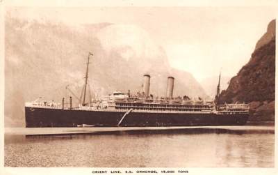 SS ORMONDE ANCHORED IN WATERWAY, ORIENT SHIP LINE ~ c 1917-1920's | eBay